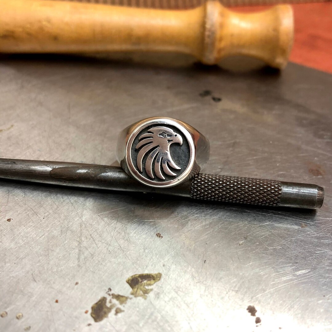 Silver Eagle Signet Ring Silver Eagle Ring Men's Signet - Etsy