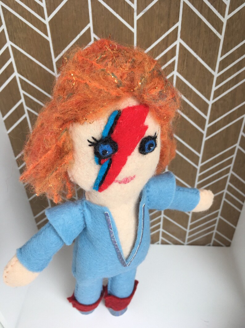 Handmade Bowie Felt Doll Ziggy Stardust Fan Doll Fan Art Etsy Uk