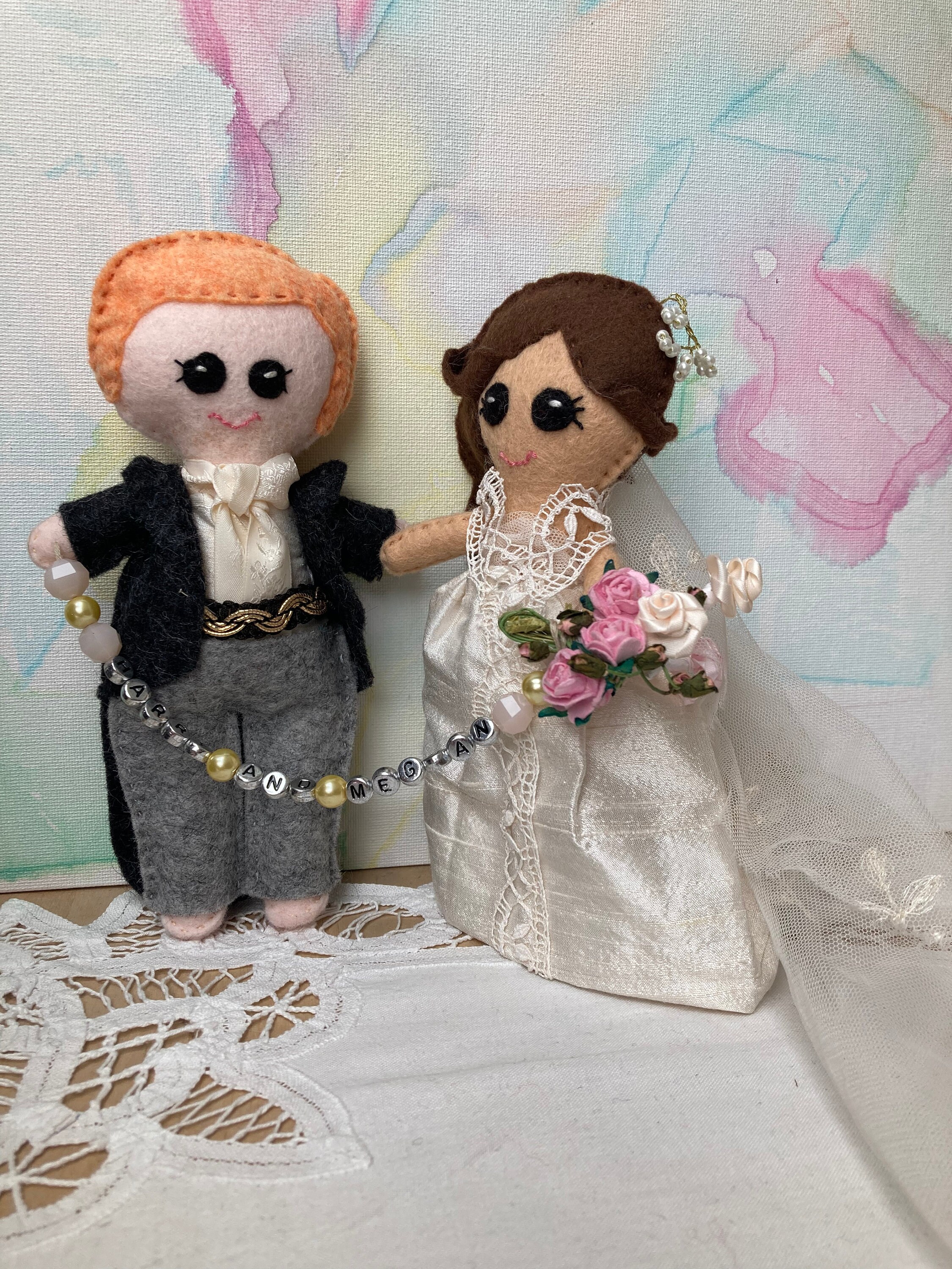 Happy Couple Bride and Groom Dolls Wedding Keepsake Couple | Etsy