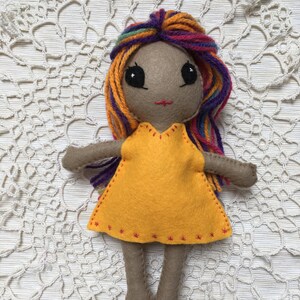 Woollen Hair Felt Doll one of a kind doll custom order | Etsy