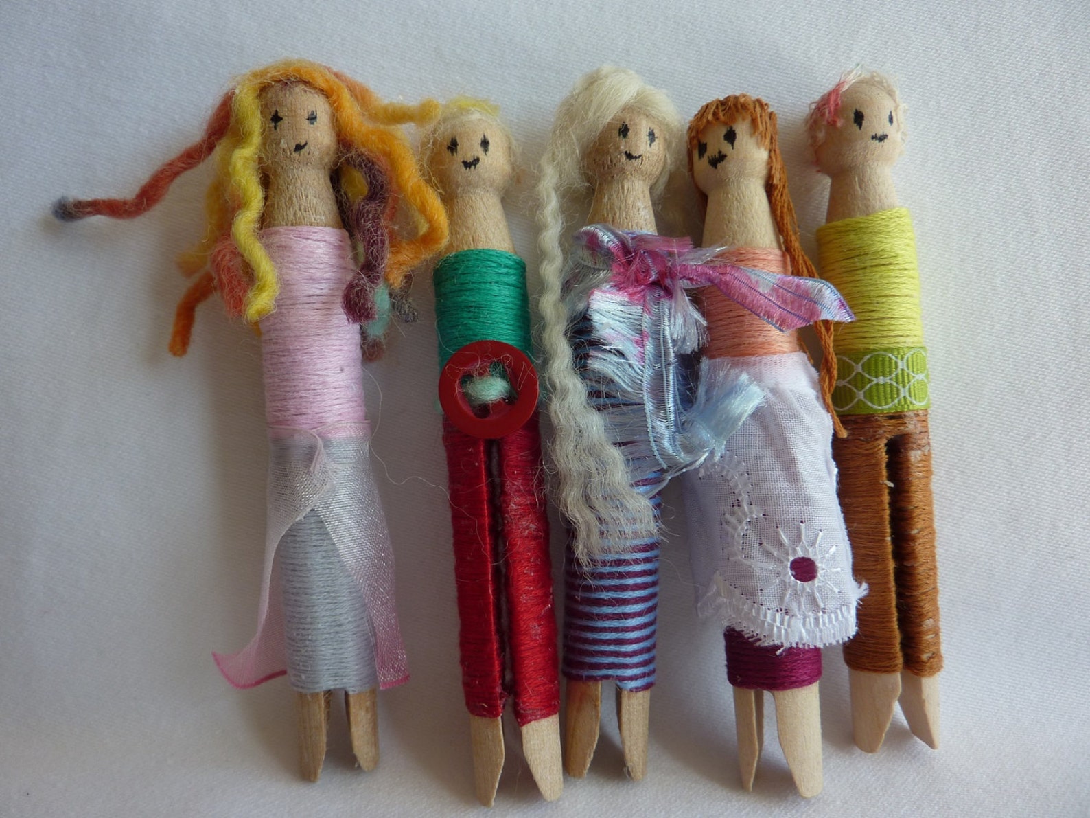 Yarn Wrapped Peg Dolls Make Your Own Peg Dolls Peg Doll Kit | Etsy