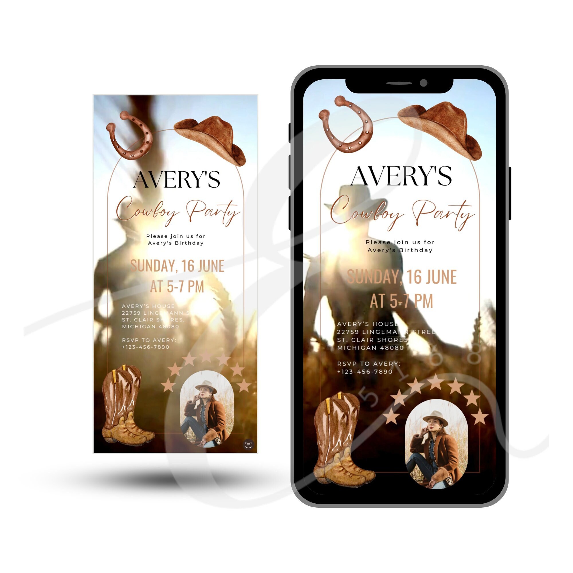 Animated Invitation, Cowboy Invitation, First Rodeo Invitation ...