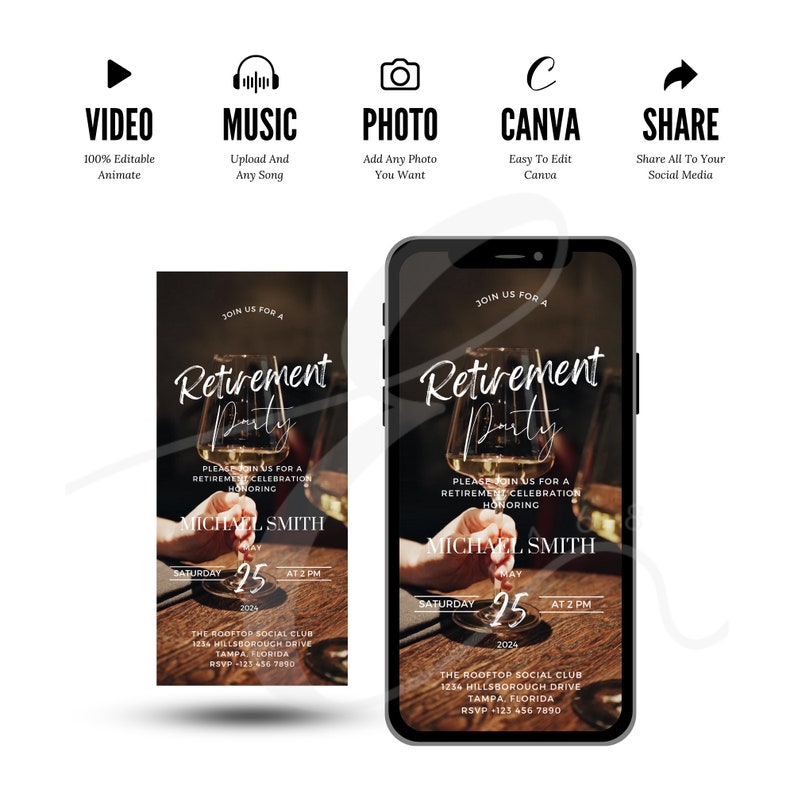 Digital Invitation, Retirement Invitation, Retirement Party Invitation ...