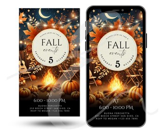 Animated Invitation, Rustic Fall Harvest Party Invitation, Autumn ...