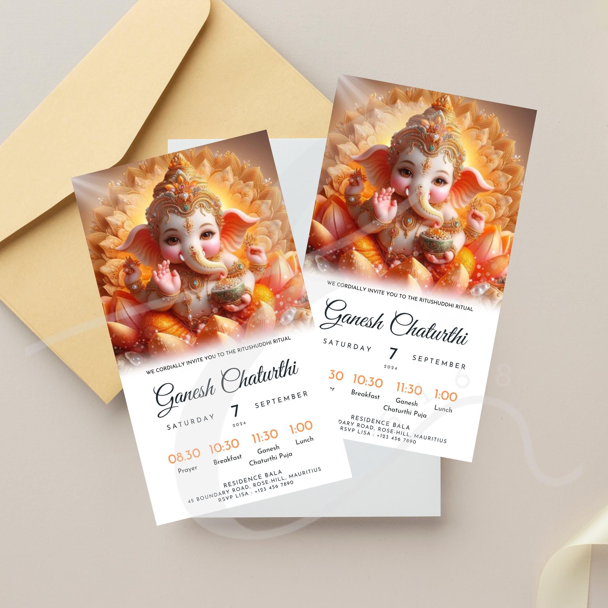 Digital Invitation, Ganpati Invitation Card, Ganpati Invitation ...