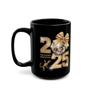 Personalized New Year Mug, Happy New Year 2025 Mug, Disco Ball Family ...