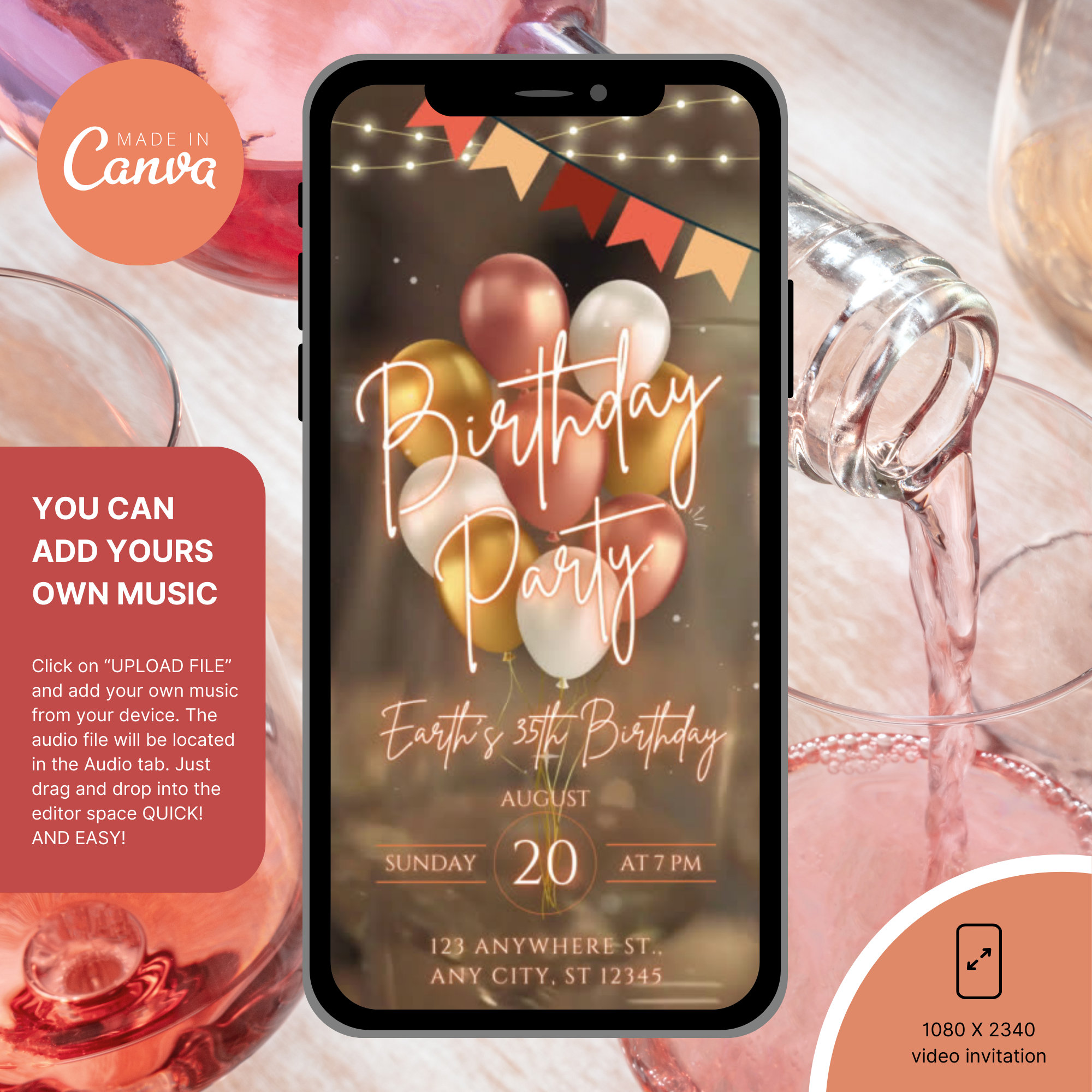 Editable Birthday Video Invitation Customize Your Animated Invite in ...