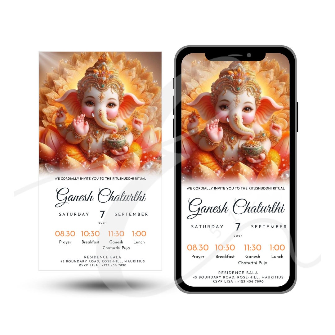 Animated Invitation, Ganpati Invitation Card, Ganpati Invitation ...