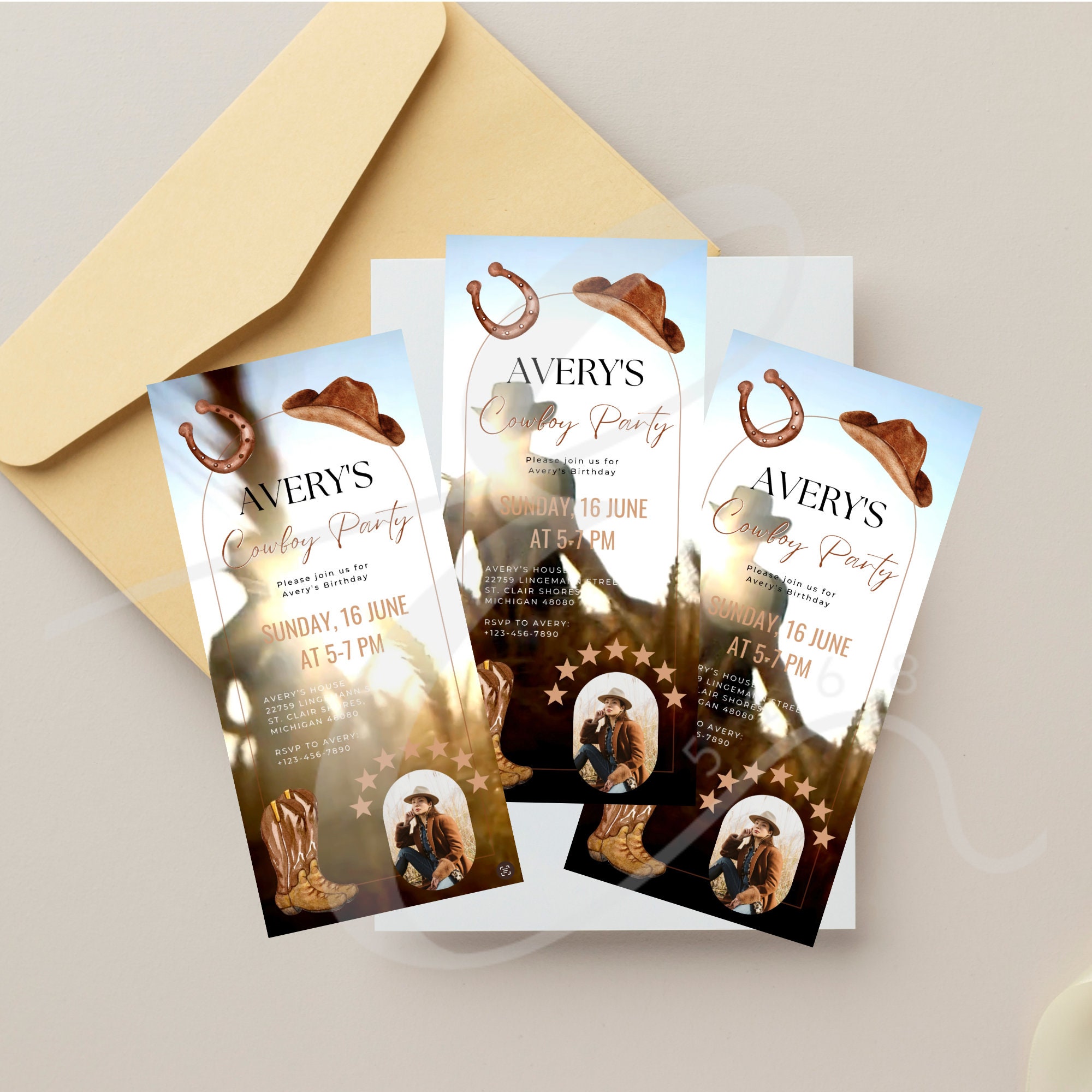 Animated Invitation, Cowboy Invitation, First Rodeo Invitation ...