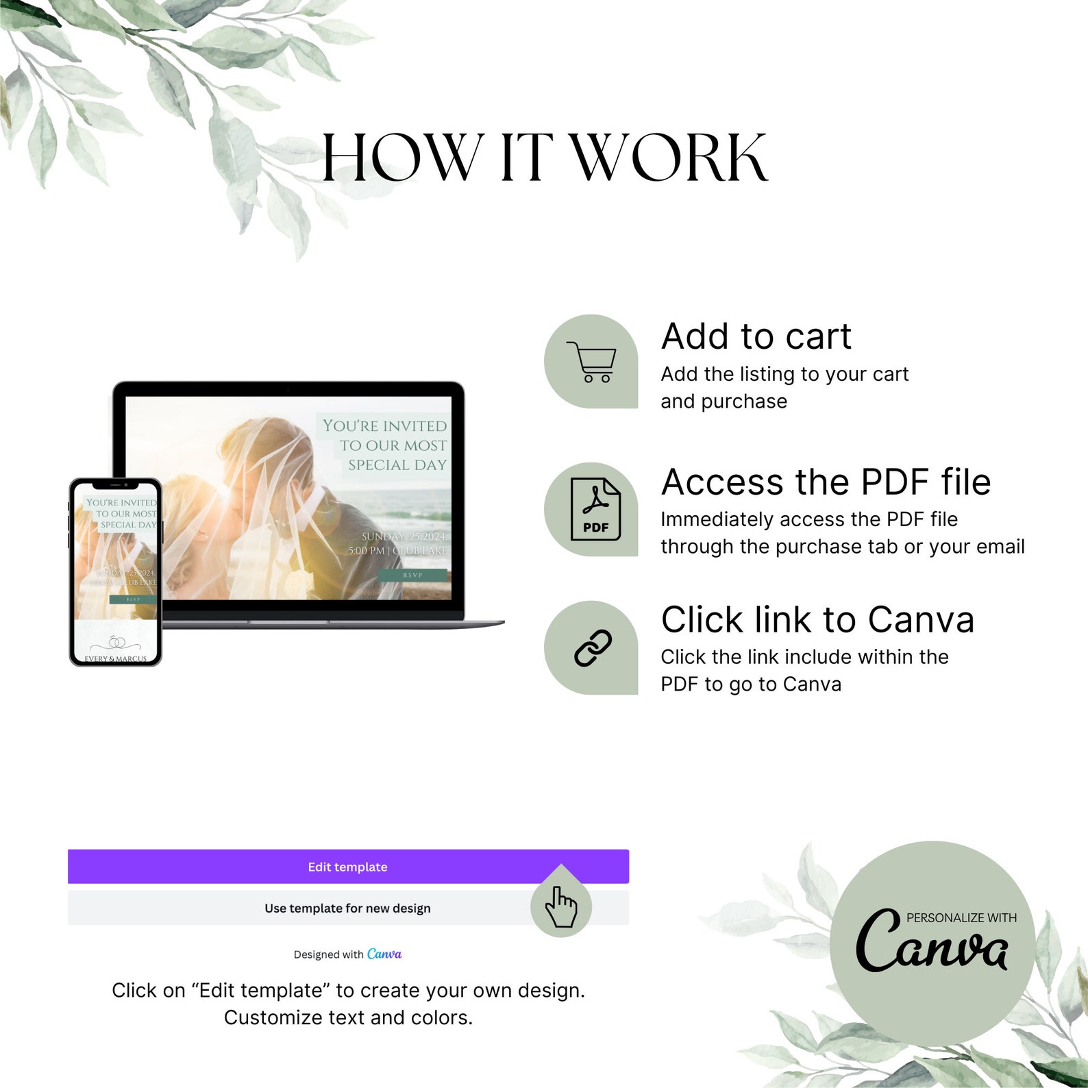 Wedding Website, Wedding Website Template, Wedding Website Canva ...