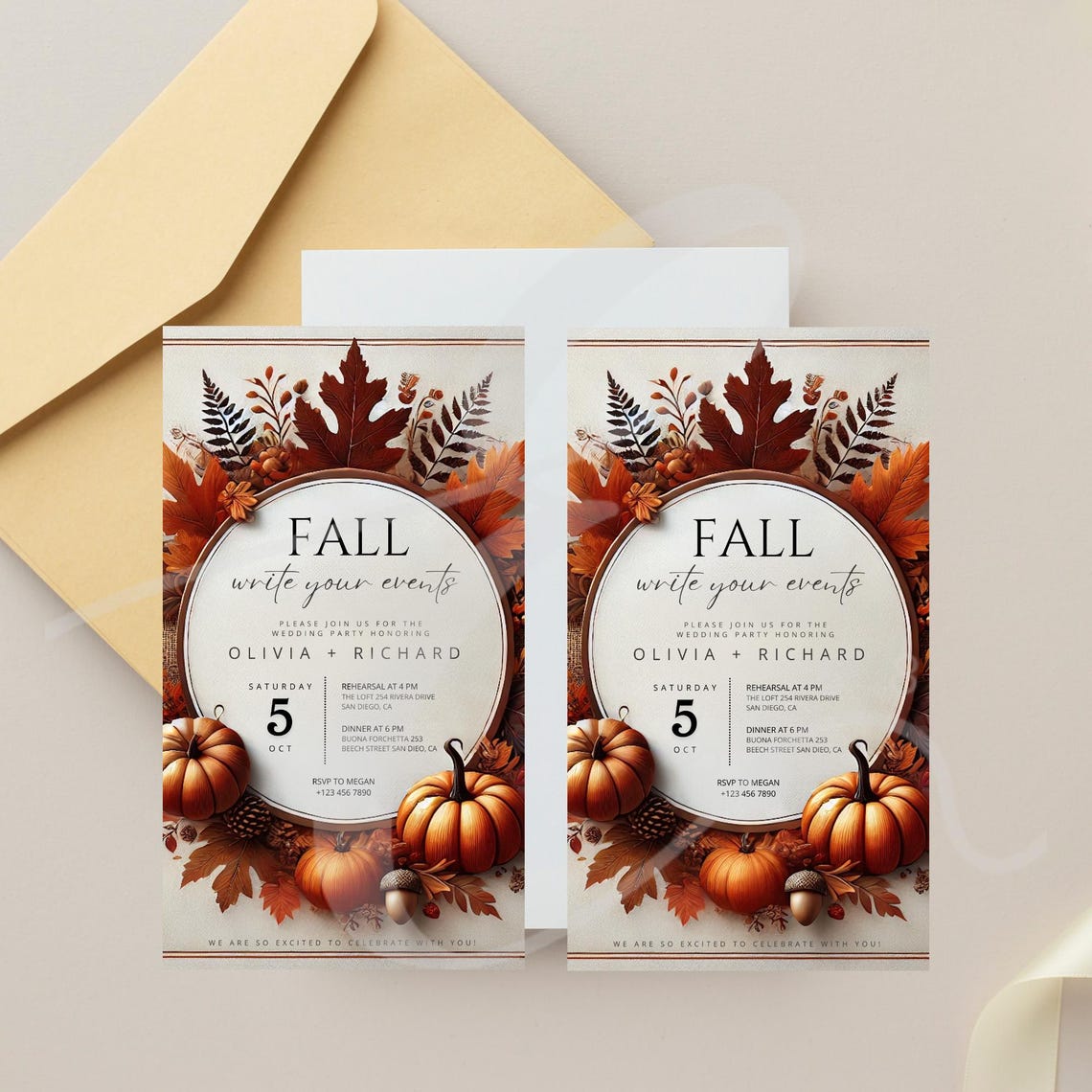 Animated Invitation, Rustic Fall Harvest Party Invitation, Autumn ...