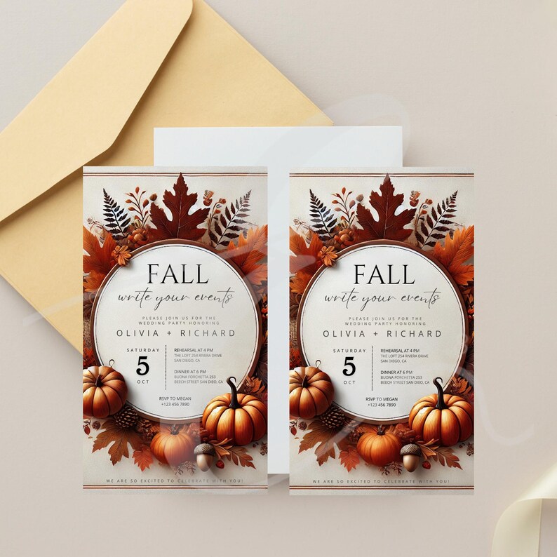 Animated Invitation, Rustic Fall Harvest Party Invitation, Autumn ...