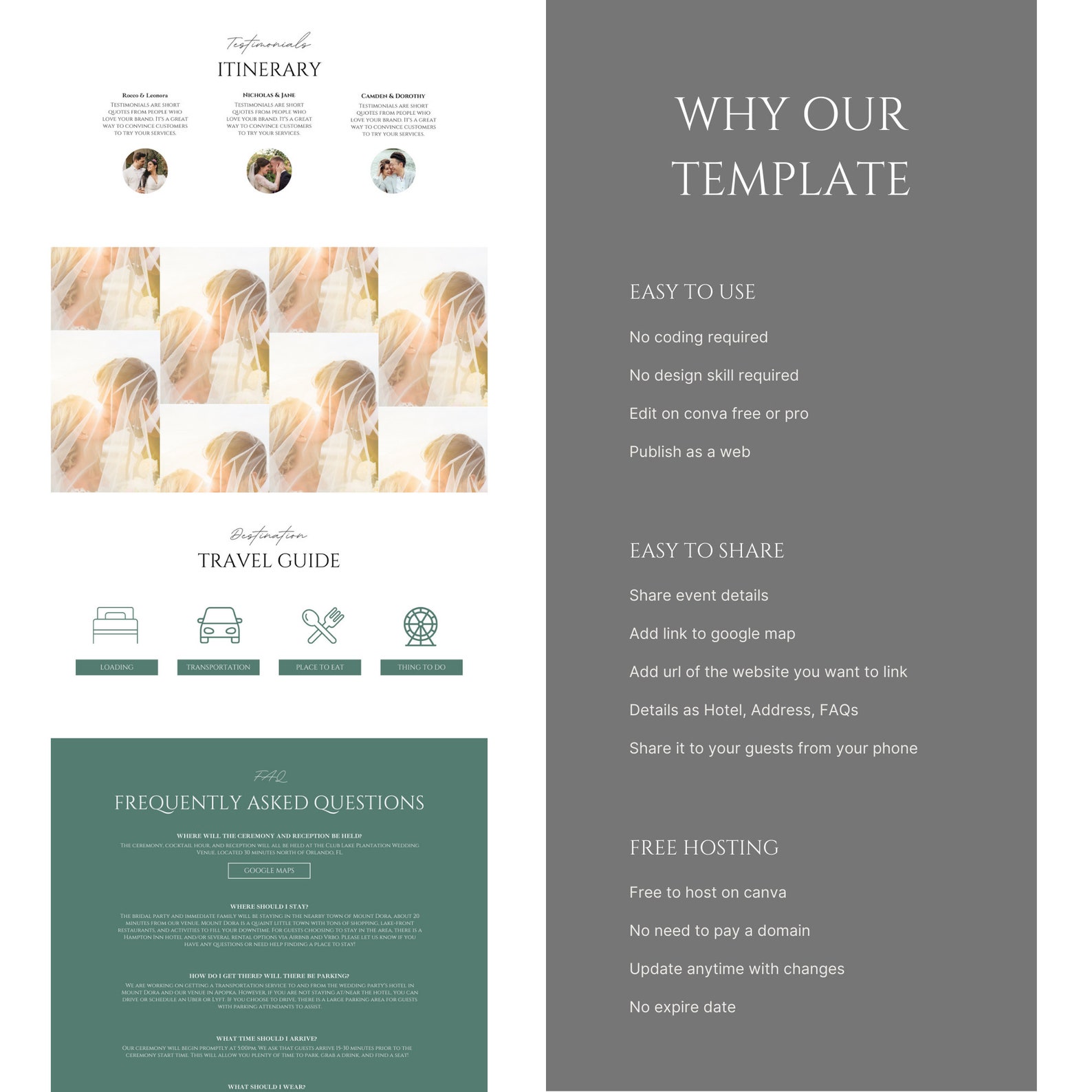 Wedding Website, Wedding Website Template, Wedding Website Canva ...