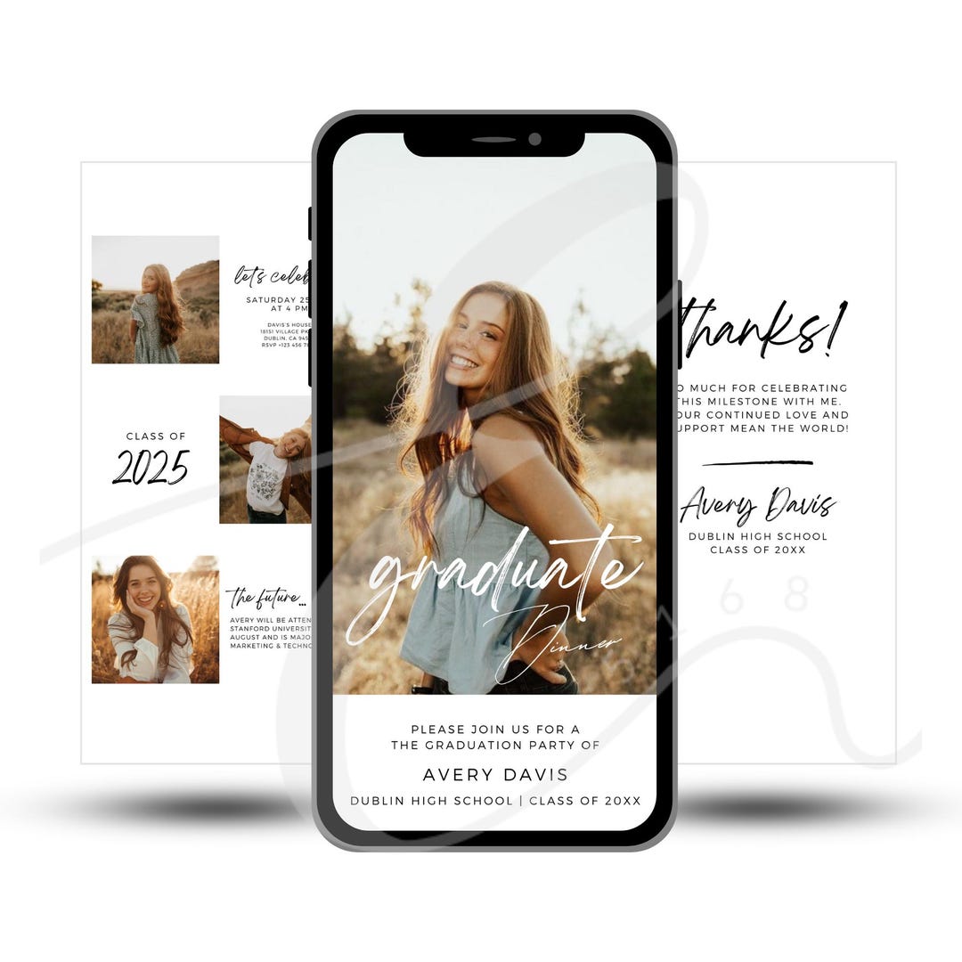 Digital Invitation, Graduation Invitation Templates, Graduation Dinner ...