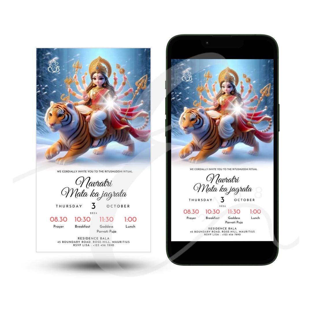 Digital Invitation, Navratri Invitation, Vibrant Digital Invitation for ...