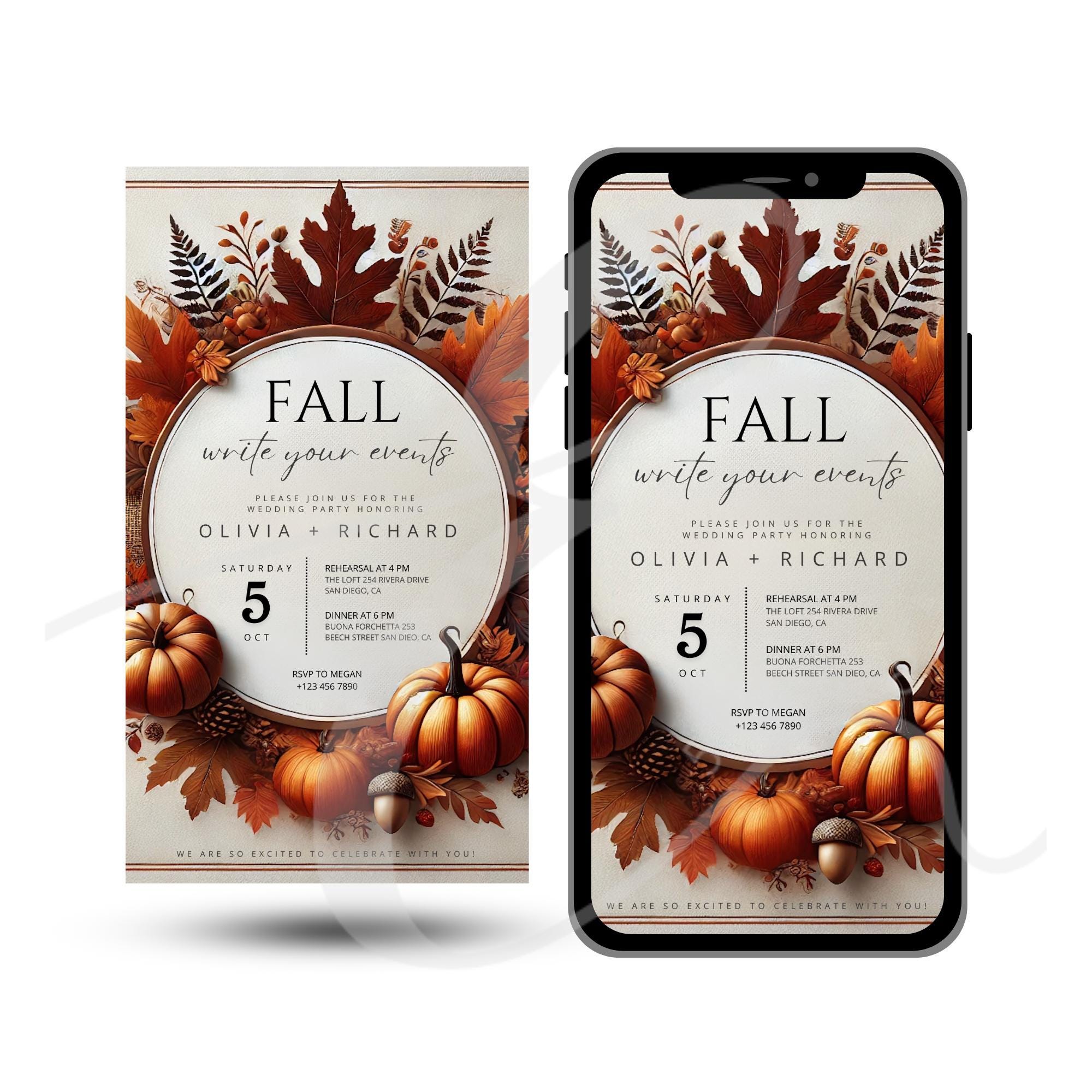 Animated Invitation, Rustic Fall Harvest Party Invitation, Autumn ...