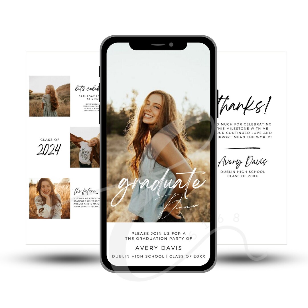 Digital Invitation, Graduation Invitation Templates, Graduation Dinner ...