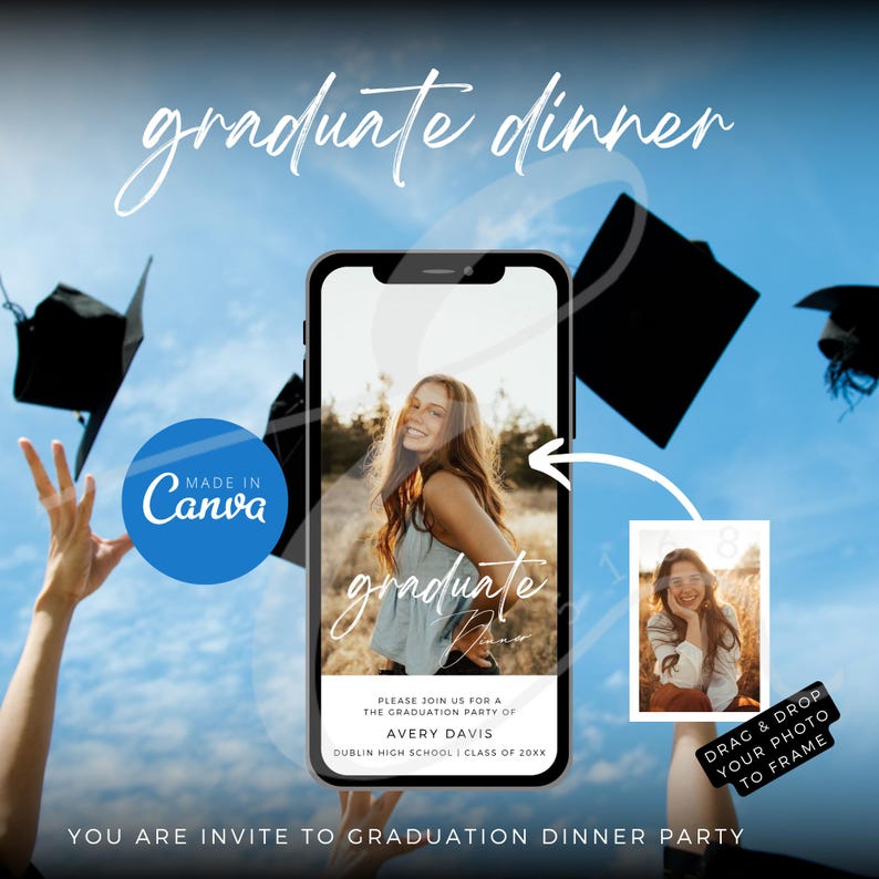 Digital Invitation, Graduation Invitation Templates, Graduation Dinner ...