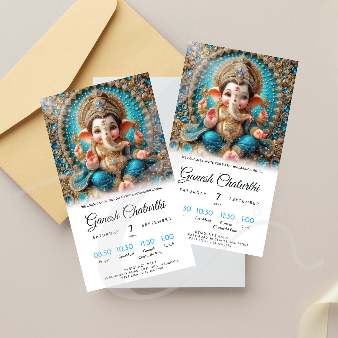 Digital Invitation, Ganpati Invitation Card, Ganpati Invitation ...