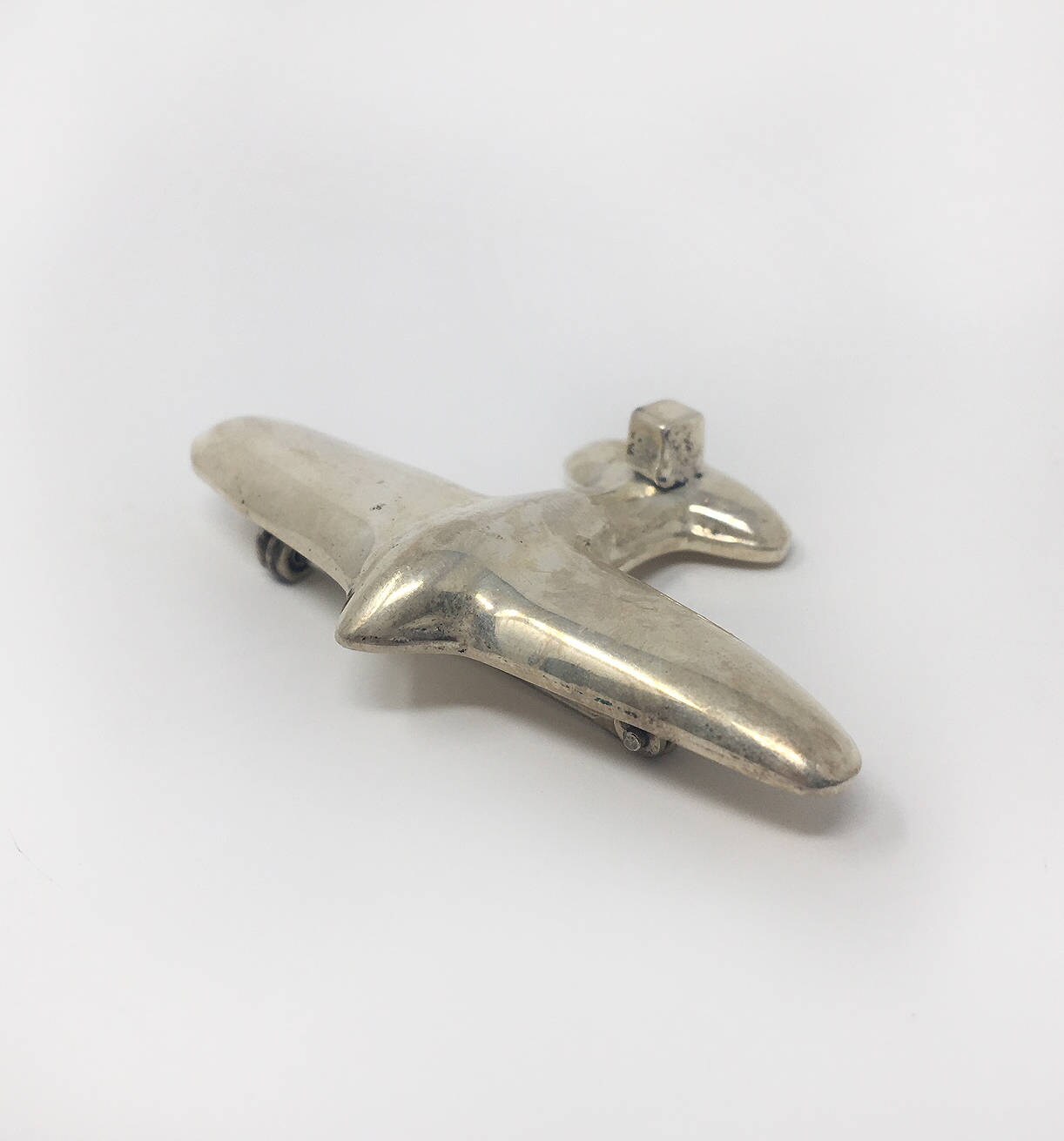 SOLID Sterling Silver 925 Chunky Vintage 1920s Style Airplane Airline ...