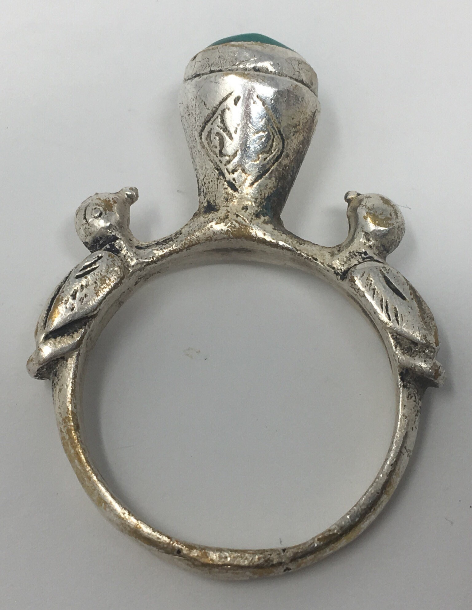 Ethnic Turkish Turquoise Silver Birds Tall Statement Ring Size - Etsy