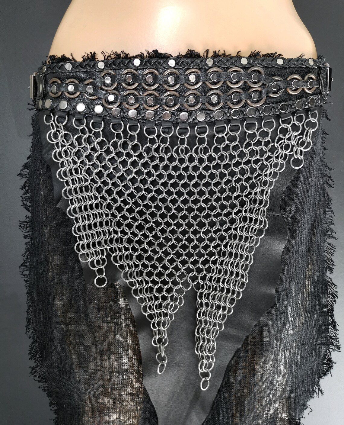 Dream Warriors Black Leather & Chainmaille Loincloth. Chain - Etsy