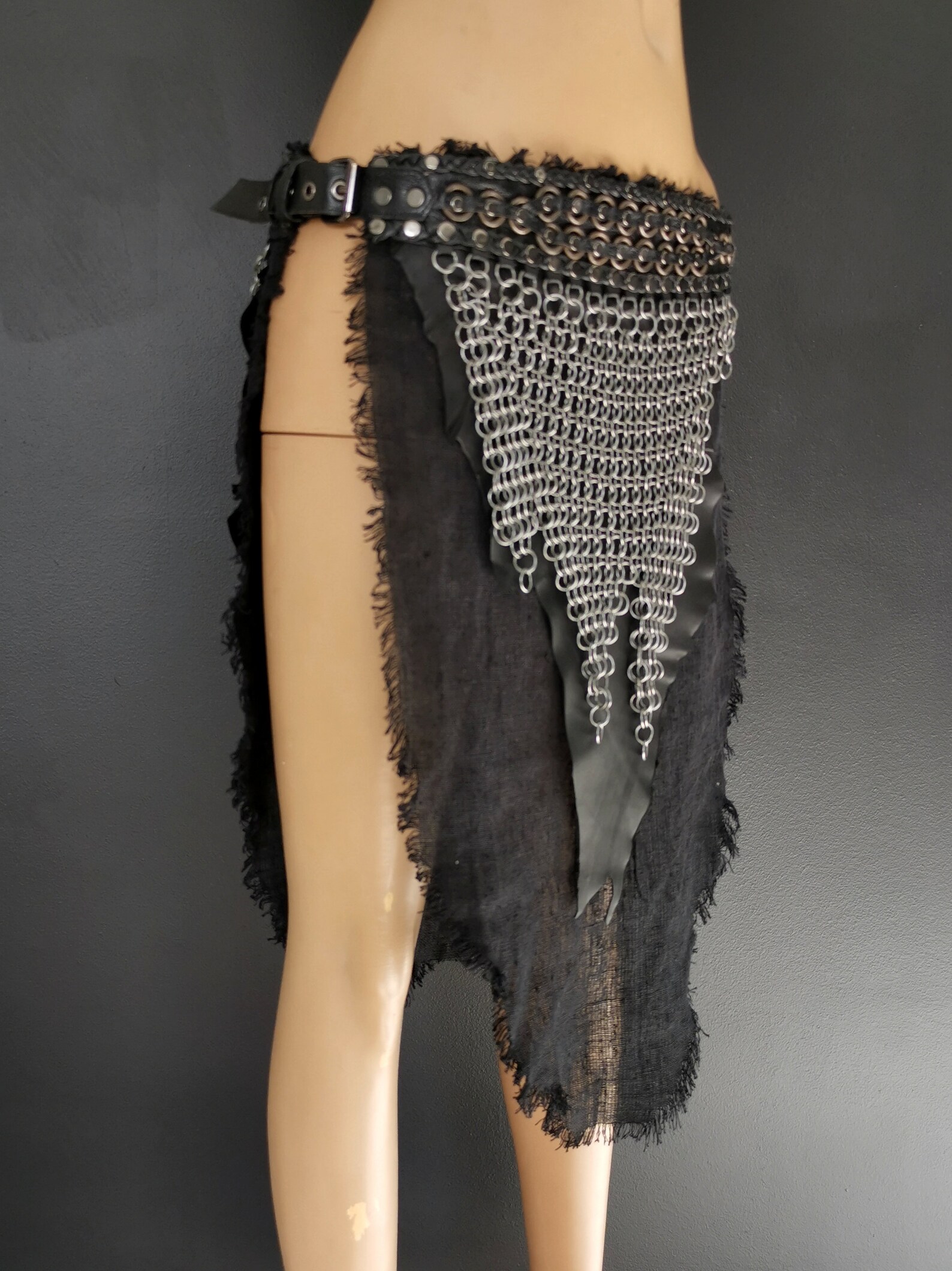 Dream Warriors Black Leather & Chainmaille Loincloth. Chain - Etsy