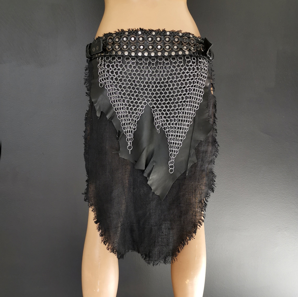 Dream Warriors Black Leather & Chainmaille Loincloth. Chain - Etsy