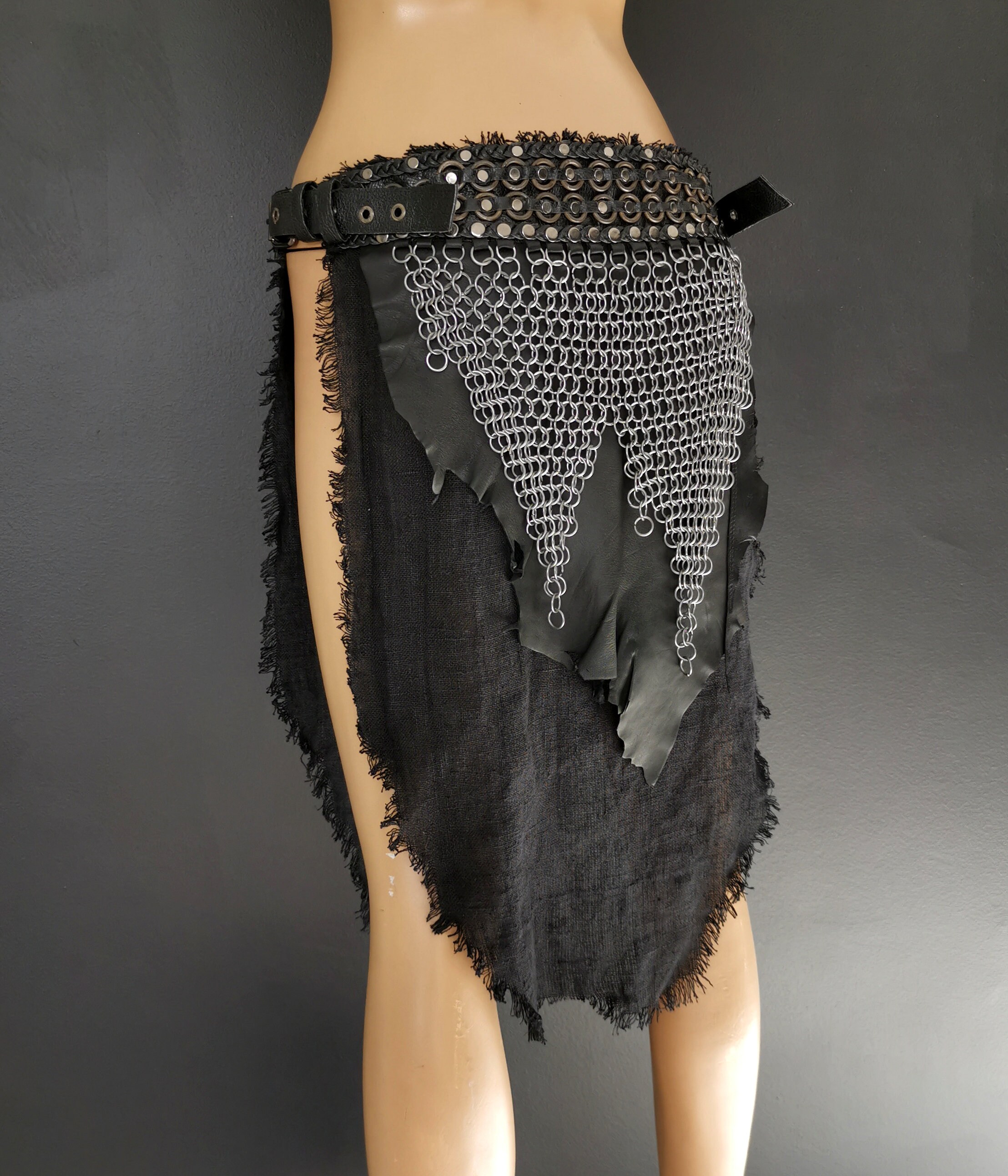 Dream Warriors Black Leather & Chainmaille Loincloth. Chain - Etsy UK