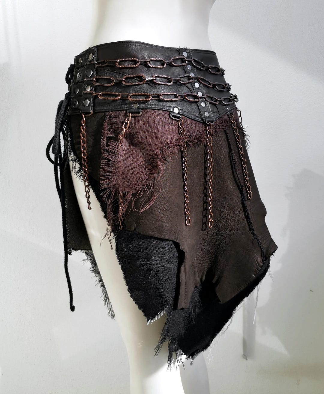 Tattered Black Leather Loincloth: Post Apocalyptic Viking Style Battle ...