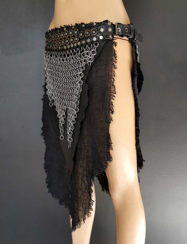 Dream Warriors Black Leather & Chainmaille Loincloth. Chain - Etsy