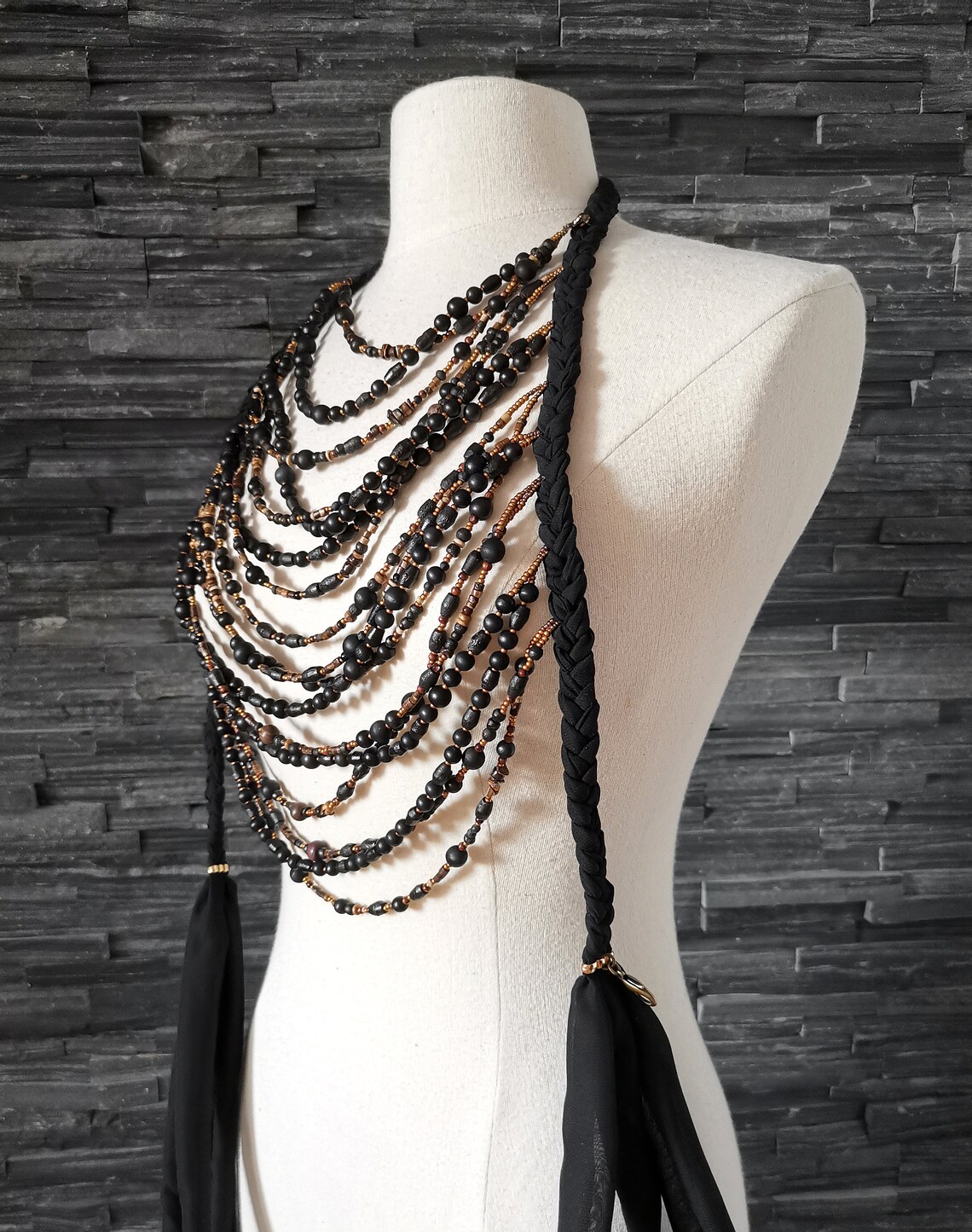 Dream Warriors Layered Bead Necklace/ Body Jewelry/ Beaded - Etsy