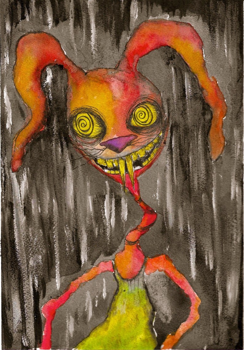Creepy Bunny Cursed Bunny Horror Bunny Crazy Rabbit Spooky Bunny Gothic ...