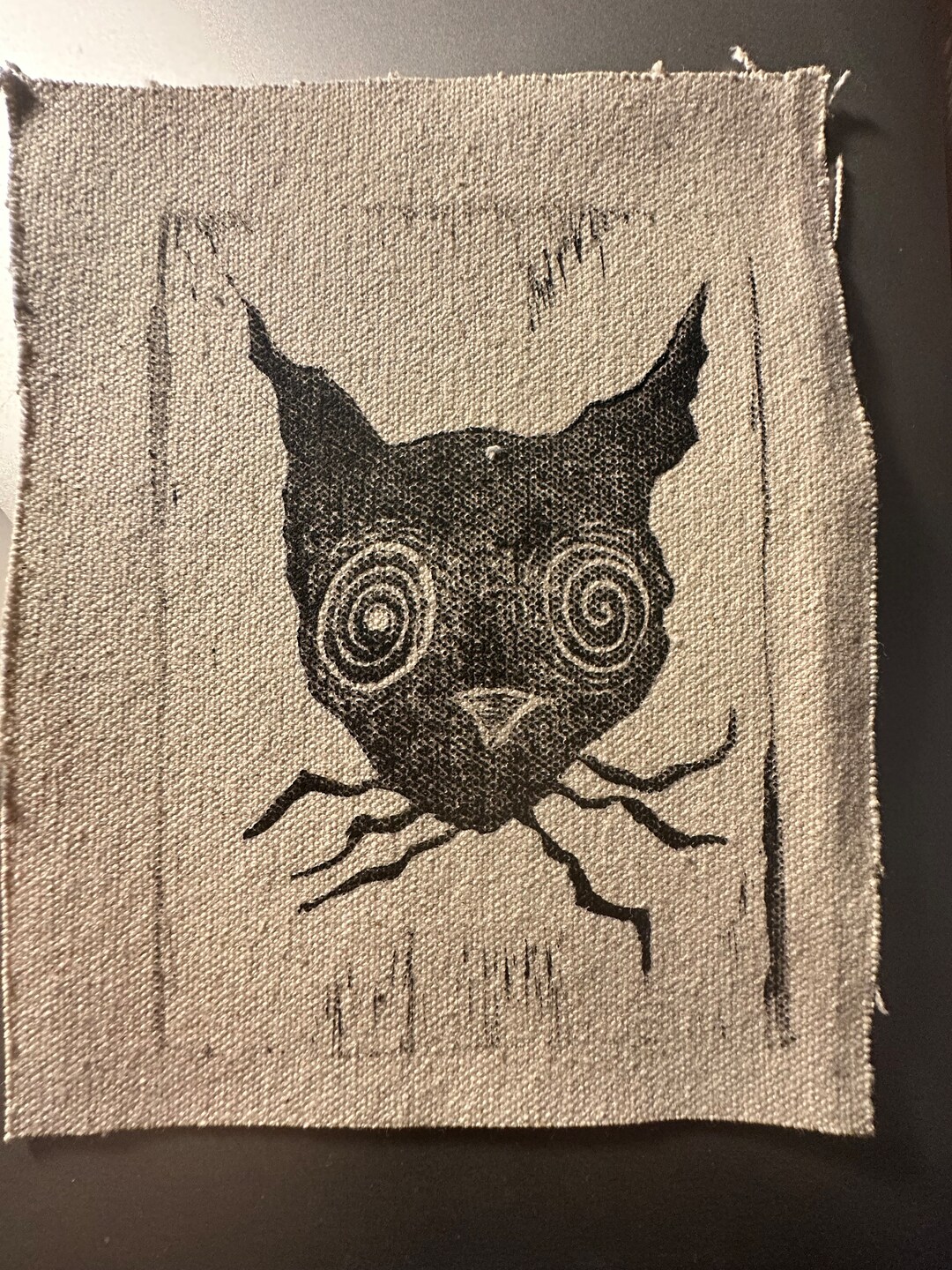 Cat Patch - Creepy Cat Patch - Punk Rock Cat Patch - Canvas Cat Patch ...