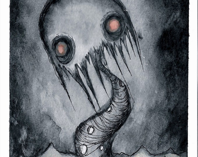Scary Monster - Spooky Monster - Worm Monster - Worm Art - Weird Worm ...