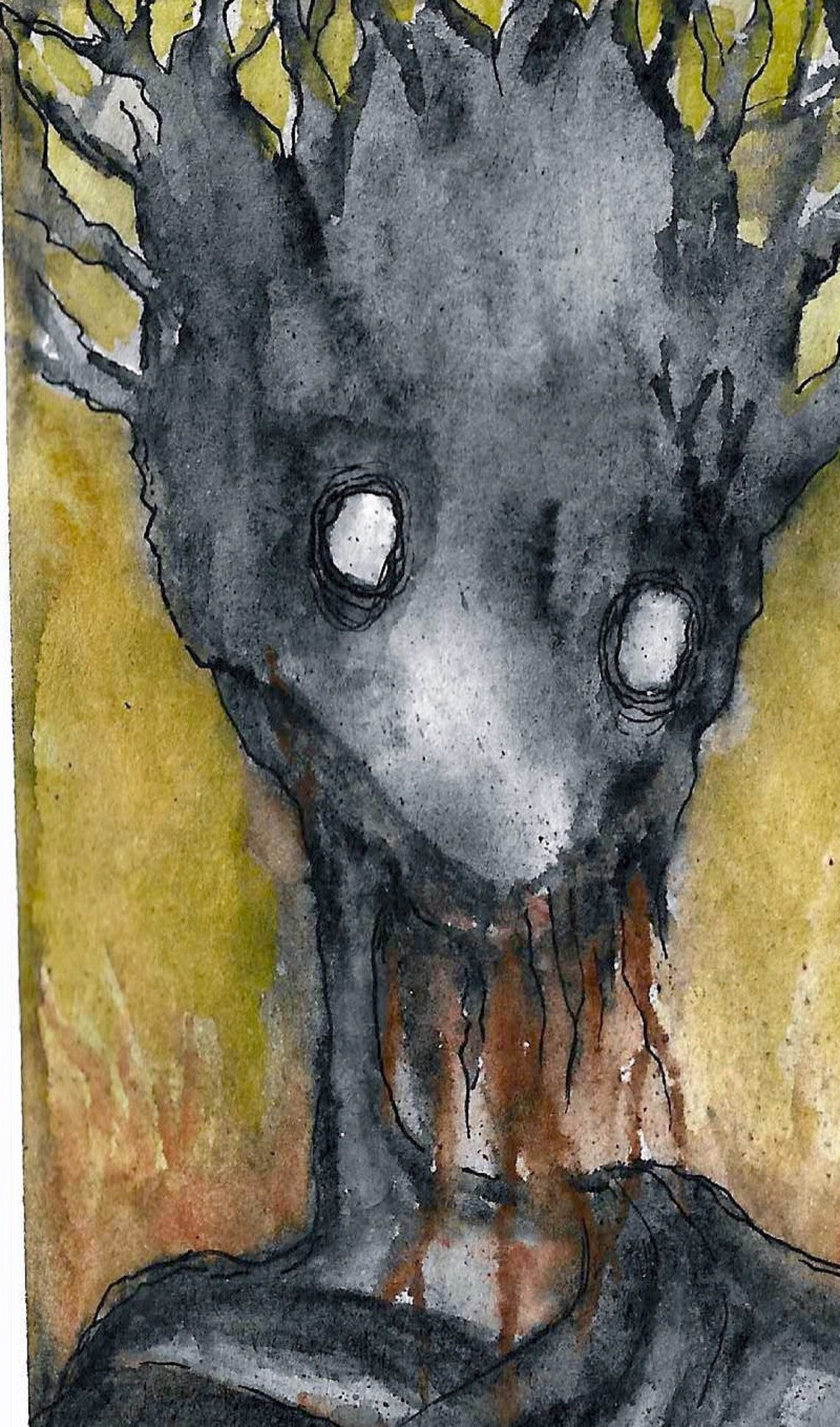 Monster Man - Creepy Boy - Creepy Drawing - Tree Inspired Drawing ...