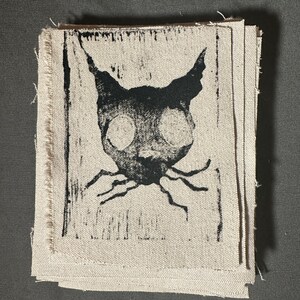 Cat Patch - Creepy Cat Patch - Punk Rock Cat Patch - Canvas Cat Patch ...