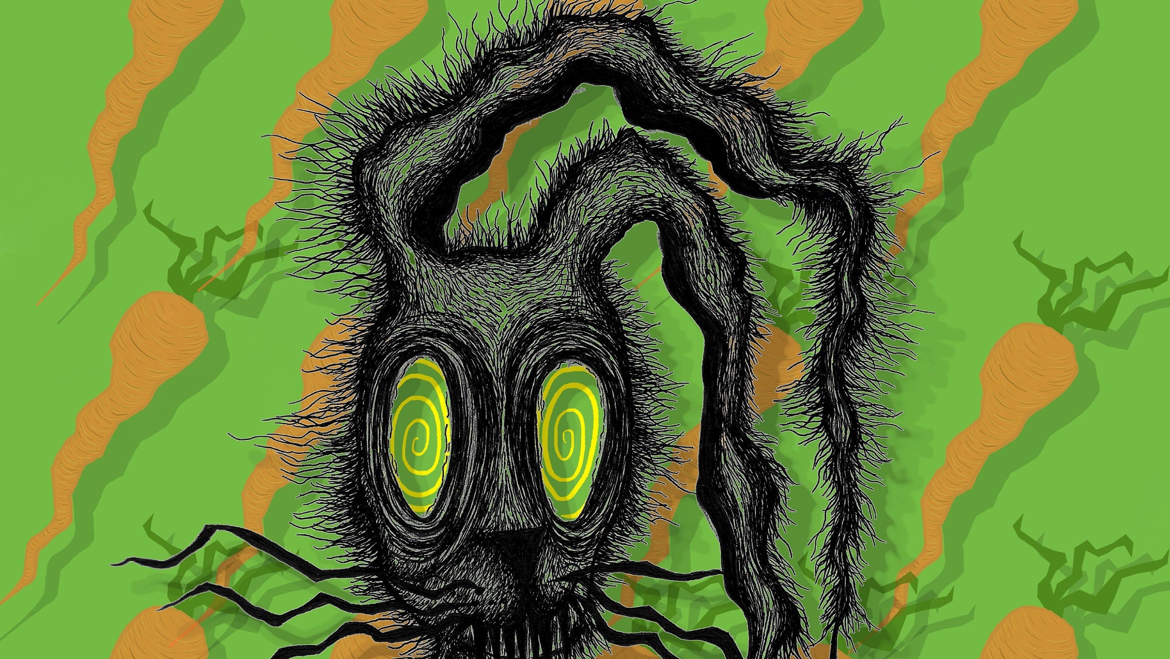 Crazy Bunny Art Bunny Cartoon Weird Bunny Art Bunny Collectible Art ...