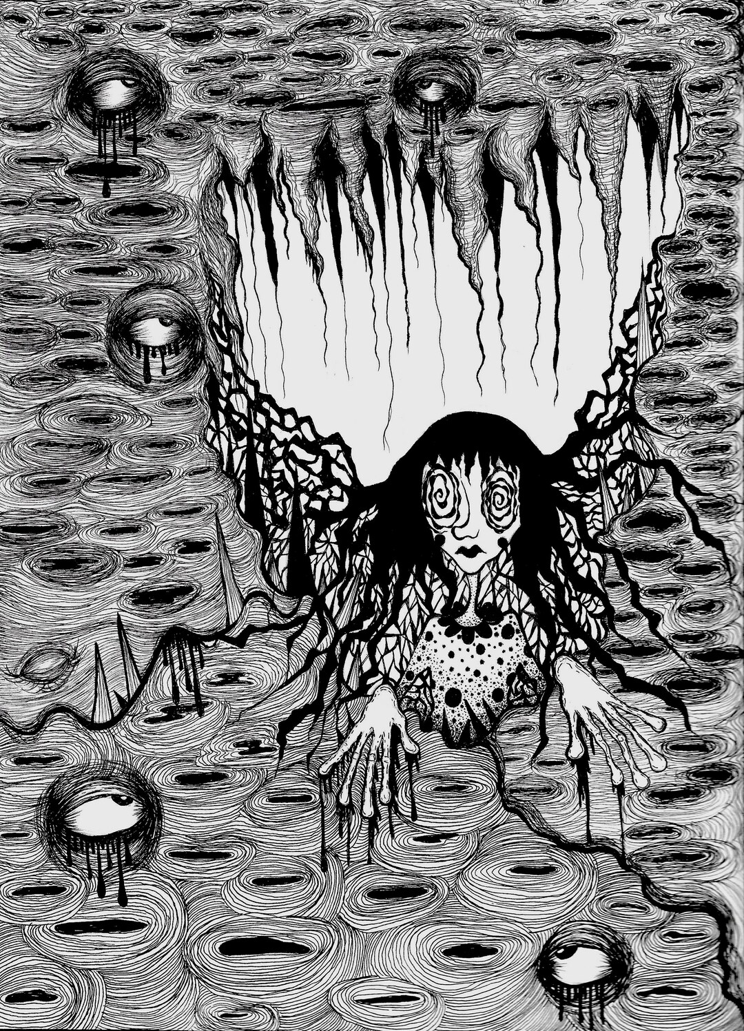 Creepy Strange Art Print - Sci-fi Ink Art Print - Horror Art Print ...