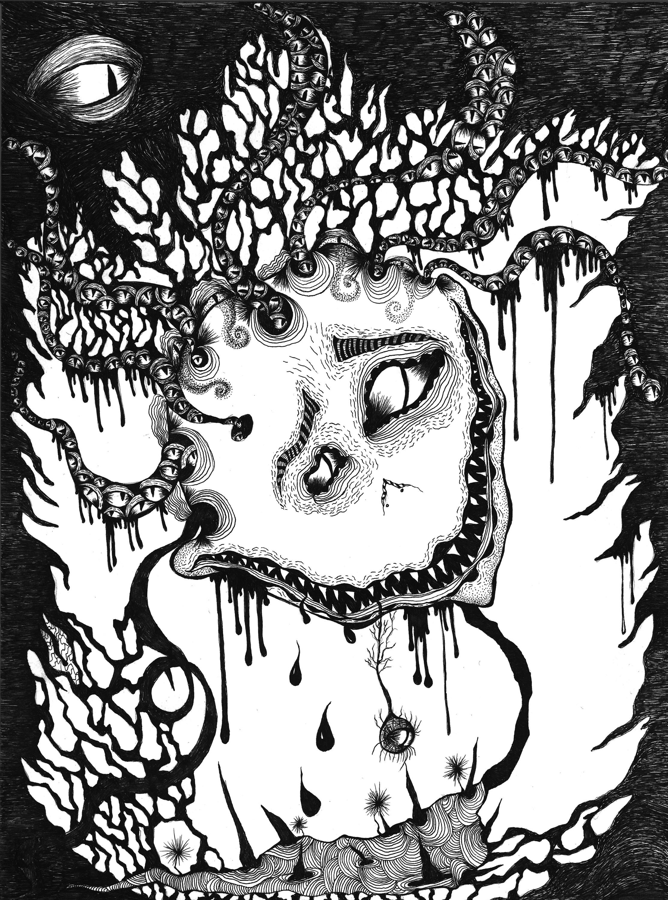 Creepy Alien Drawing