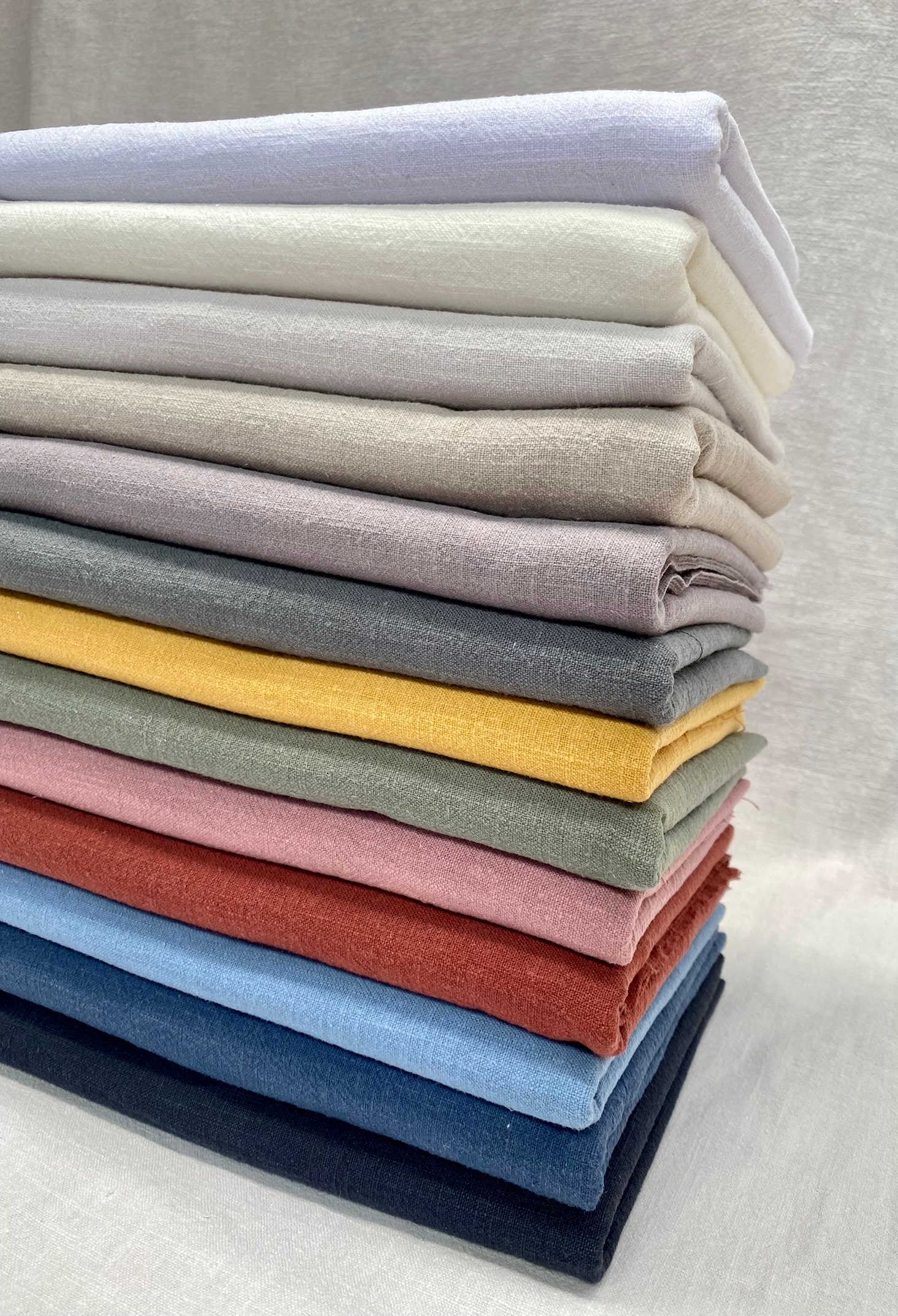 Stone Washed Pure Plain Linen Fabric Material 100% Linens - Etsy UK