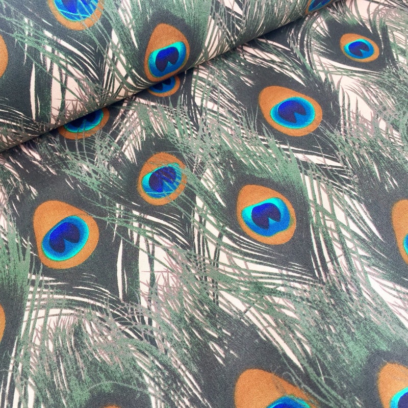 Peacock Fabric - Etsy