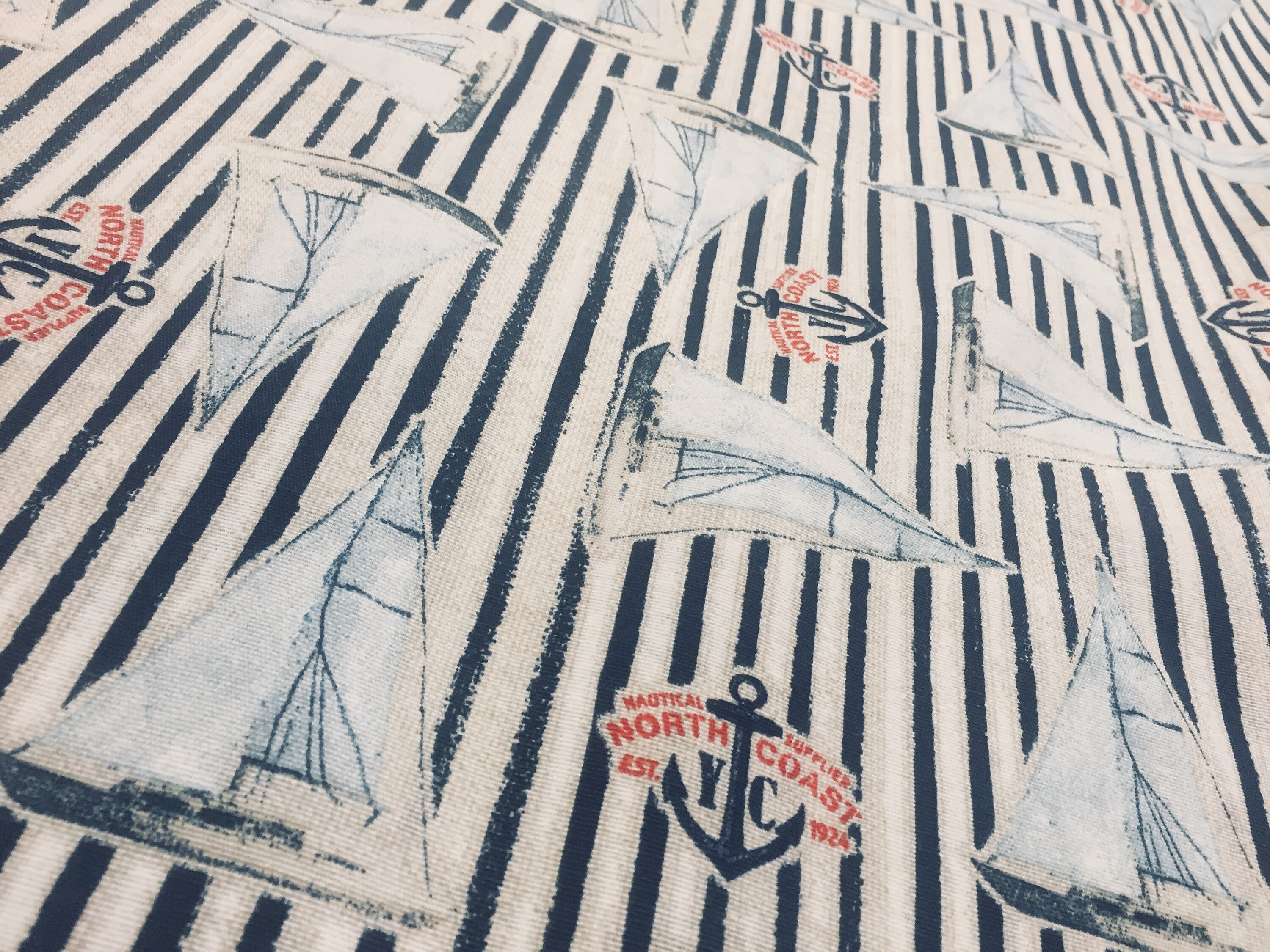 Sailboat Fabric Marine Stripe Nautical Curtain Yacht Boat - Etsy UK