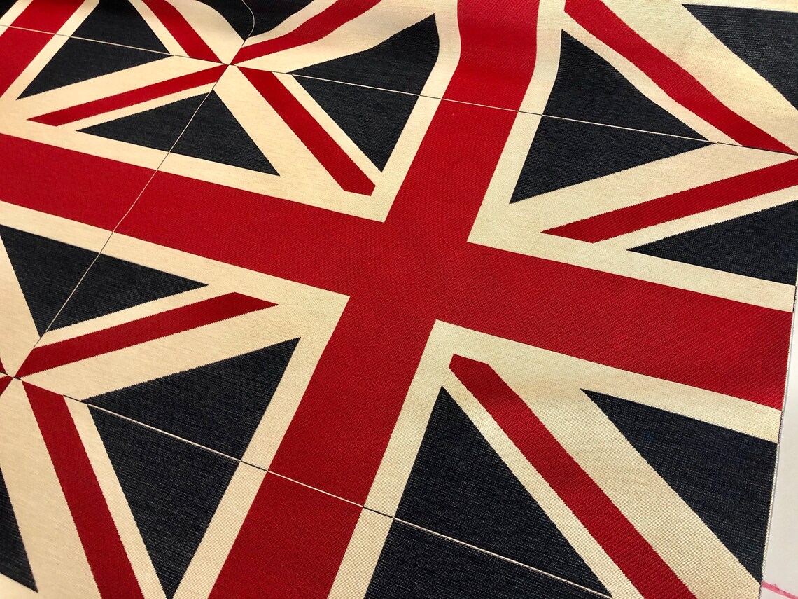Small Union Jack Flag Retro Linen Look Heavy Jacquard Gobelin - Etsy