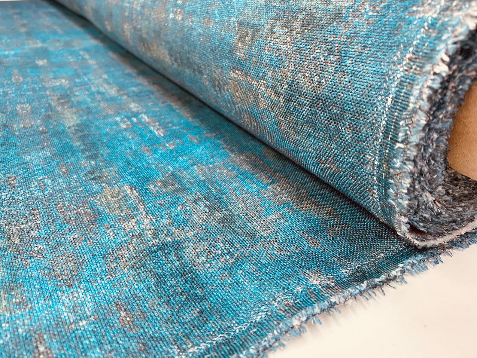 Dirty Look Teal Blue Turquoise Fabric Material for Home Decor, Curtains ...