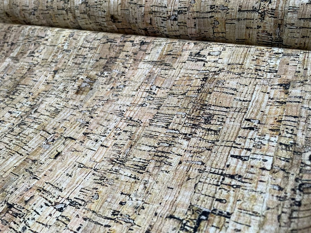 RUSTIC CORK Digital Print Fabric Home Decor Cotton Curtain Upholstery ...