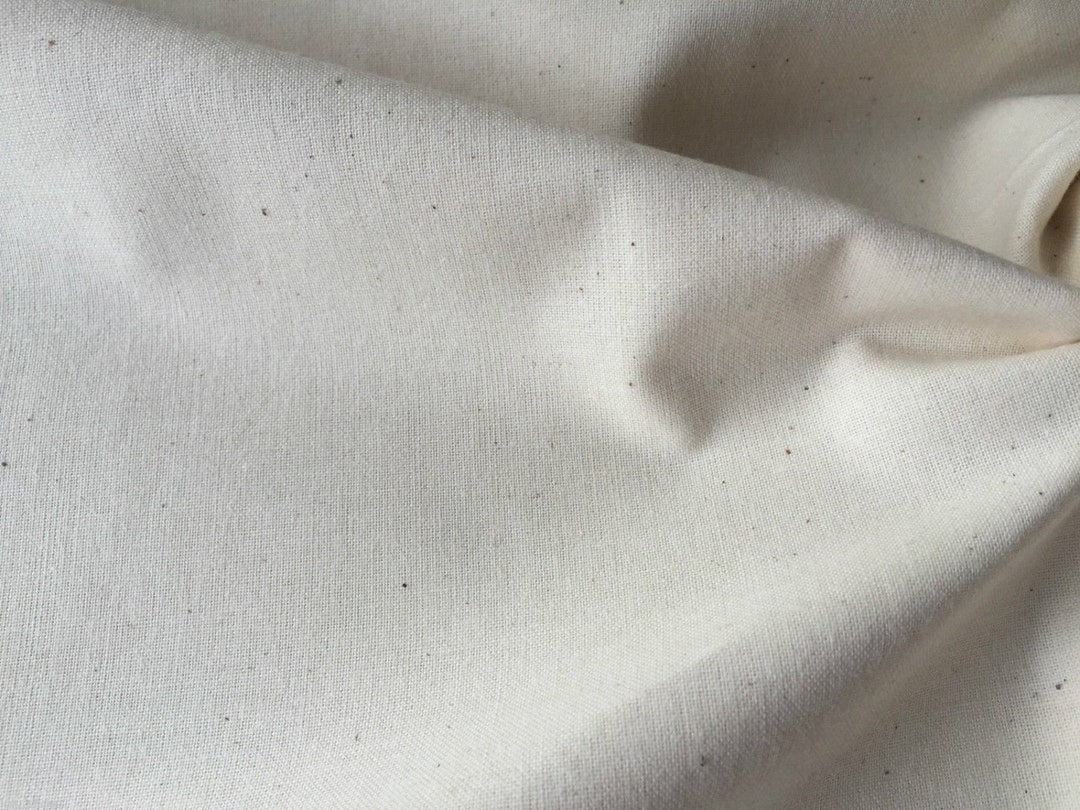 Plain Raw Natural Cream 100% Cotton Fabric Material - 120cm Wide - Sold ...