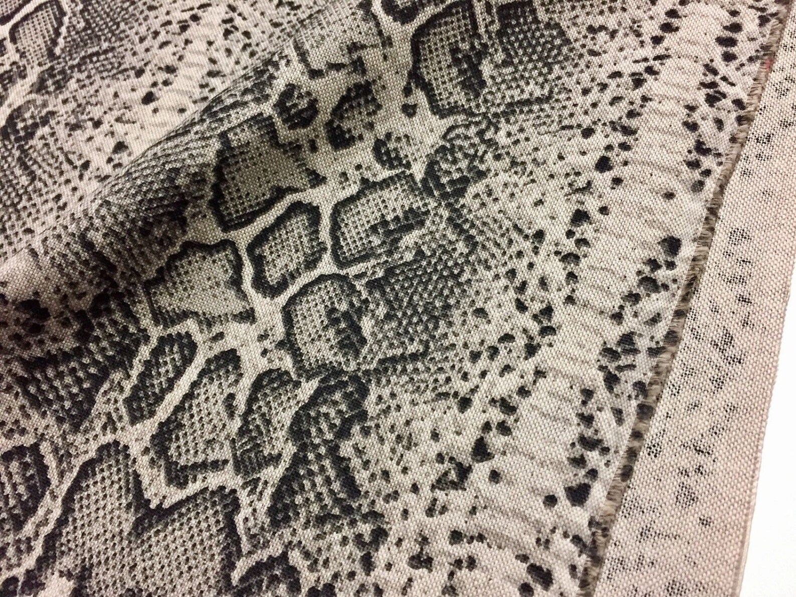 Snake Skin Python Animal Print Fabric Linen Look Cotton Blend | Etsy