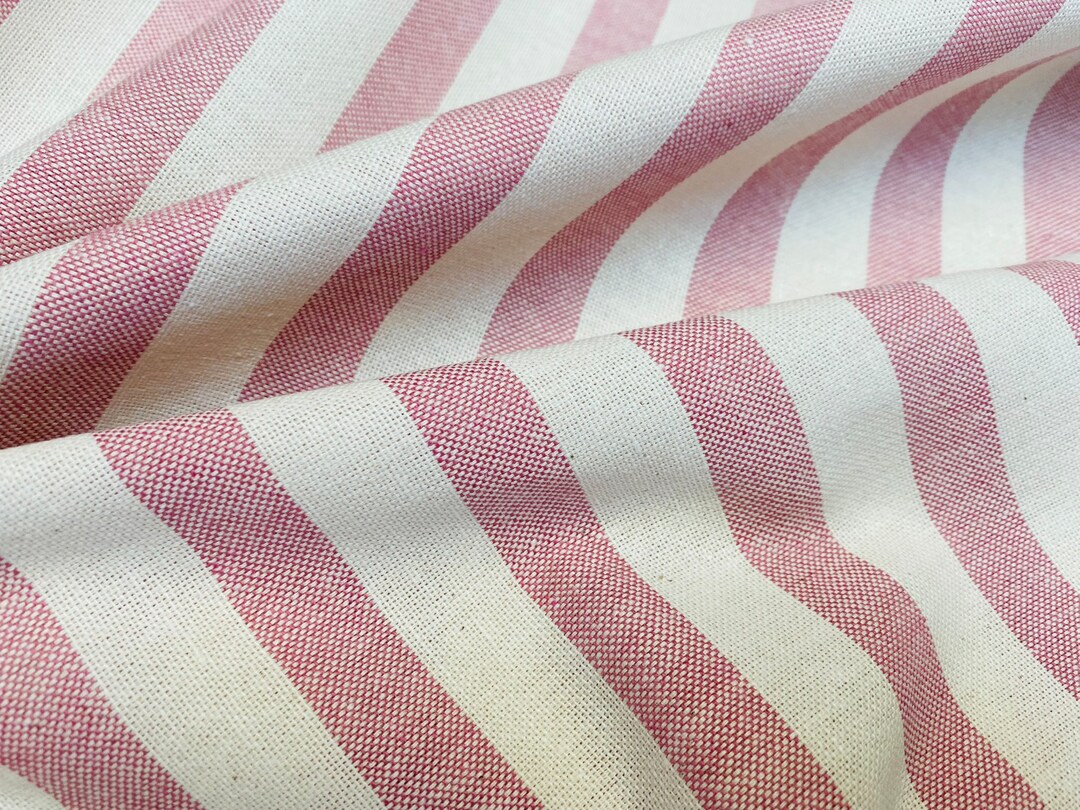 Linen Look STRIPES Culla Fabric Furnishing Curtain Upholstery ...
