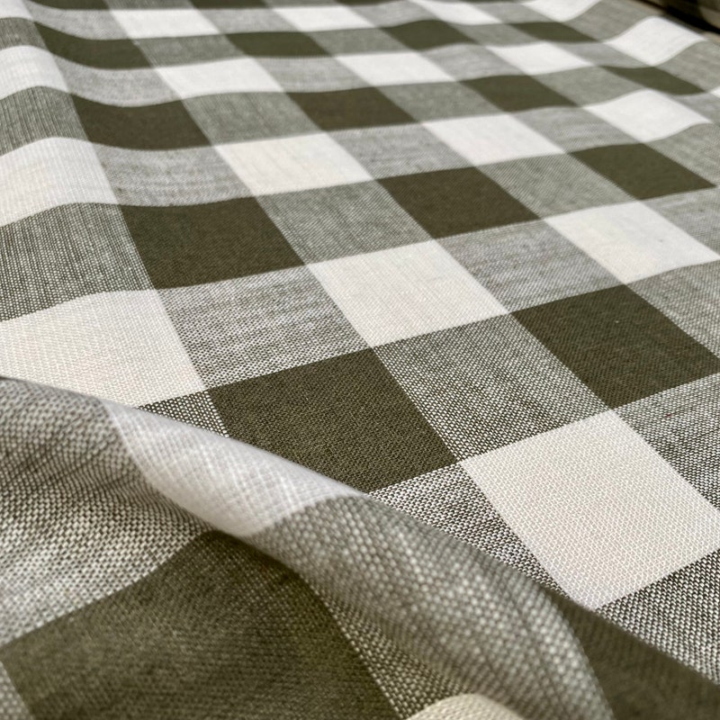 Checked Linen Fabric - Etsy